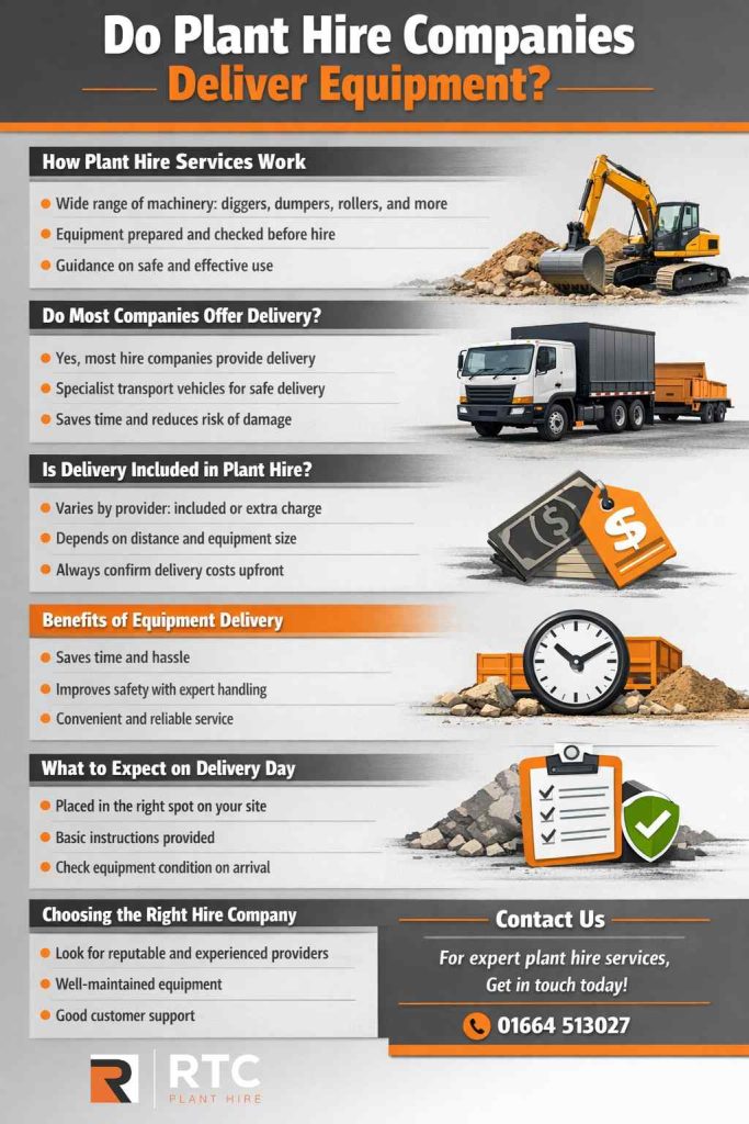 Do plant hire companies deliver equipment? - RTC Plant Hire